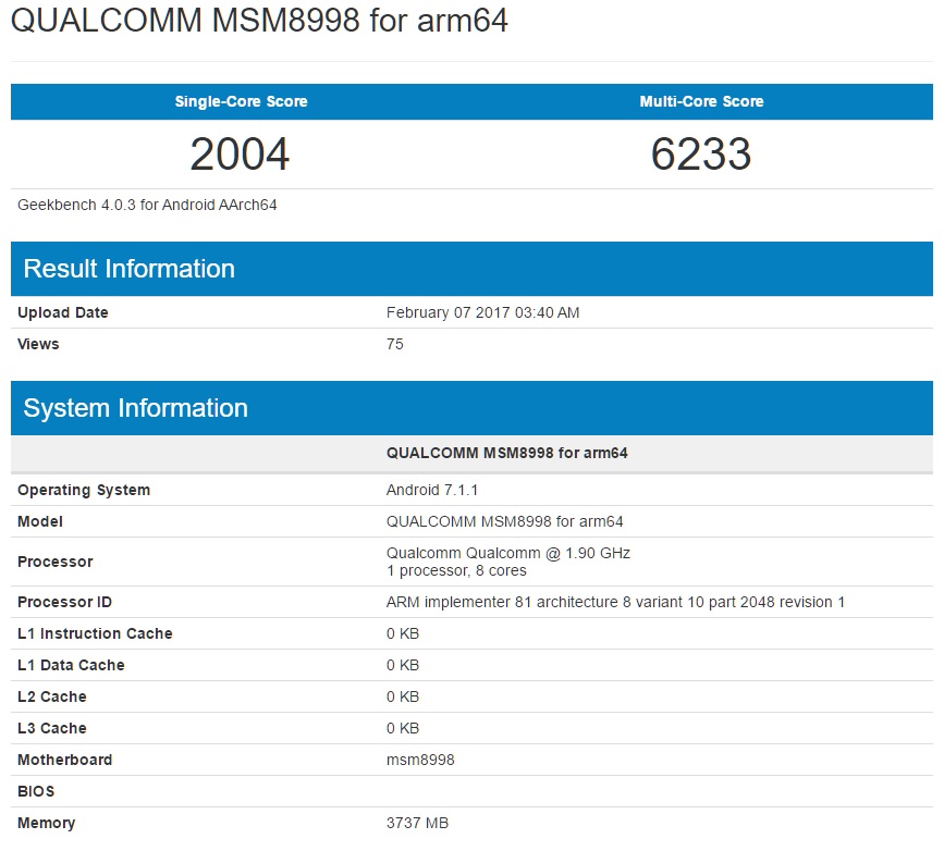Benchmark sơ bộ chip Snapdragon 835 dùng trên Galaxy S8: không mạnh hơn S7 nhiều lắm