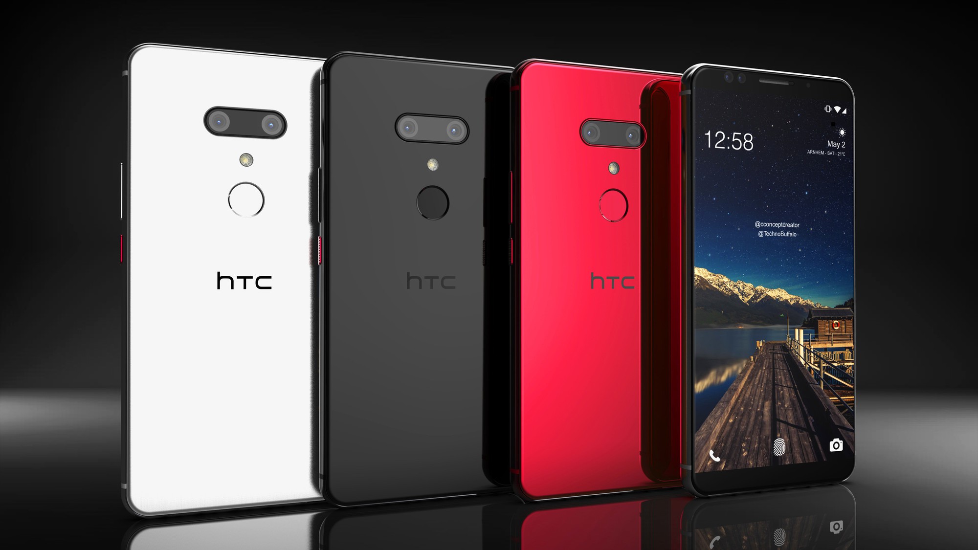 Lộ ảnh render rõ nét, đẹp lộng lẫy của HTC U12+