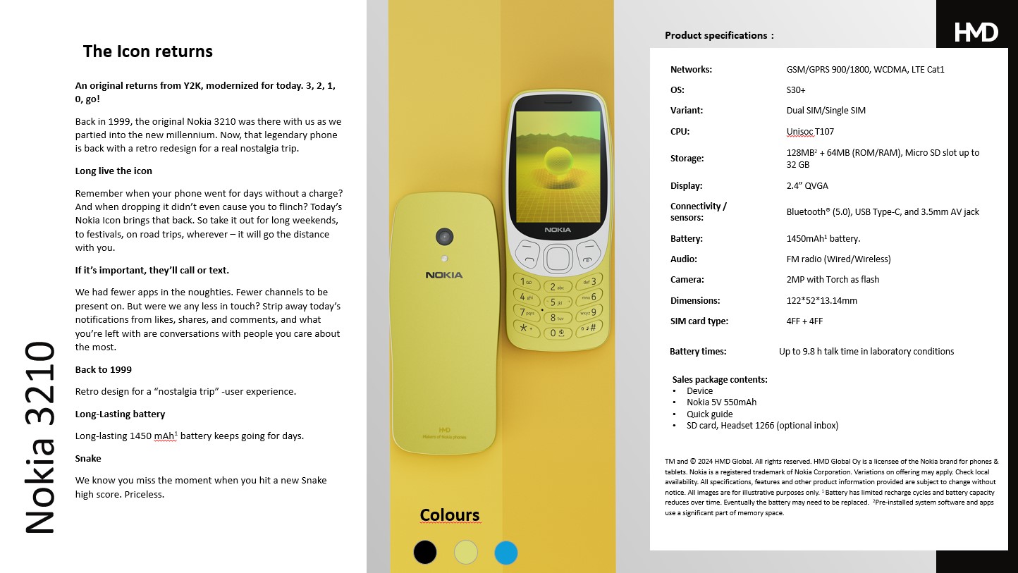 Nokia 3210 hồi sinh sau 25 năm: Thiết kế mới, hệ điều hành S30+, cổng ...