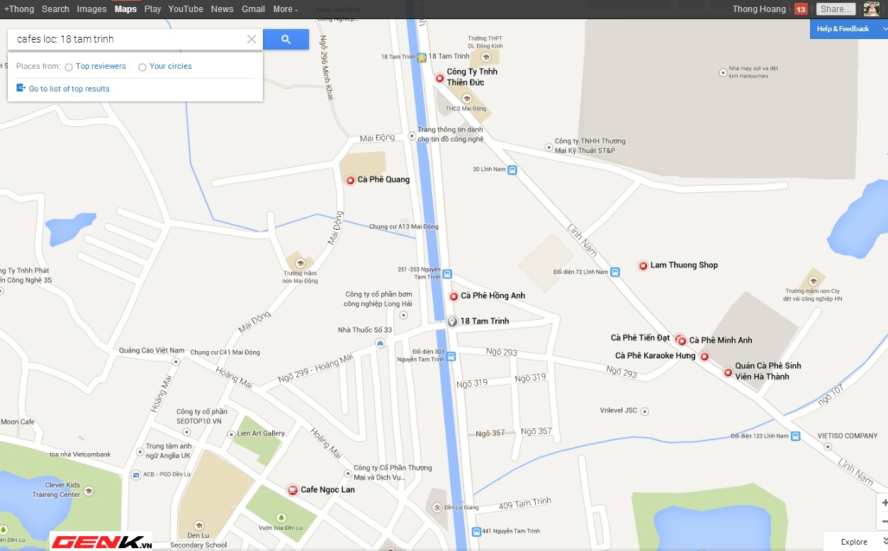 Một số hình ảnh Google Maps phiên bản mới tại Việt Nam