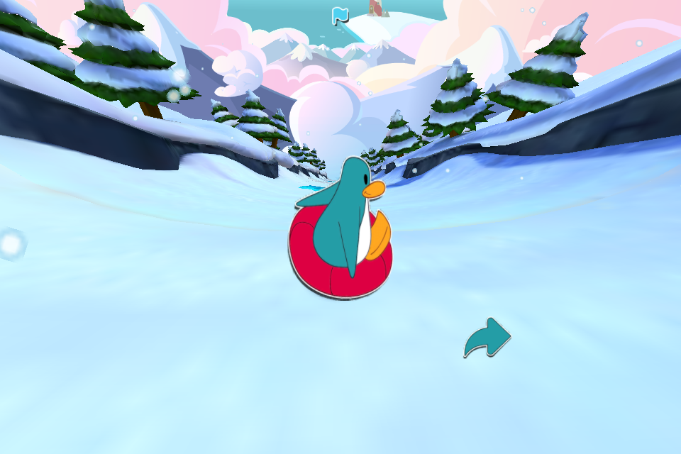 Club Penguin Sled Racer - Game trượt tuyết phong cách chim cánh cụt
