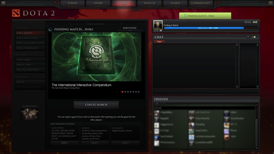 DOTA 2: Sắp xuất hiện chương trình giúp tăng tốc độ Match Making?