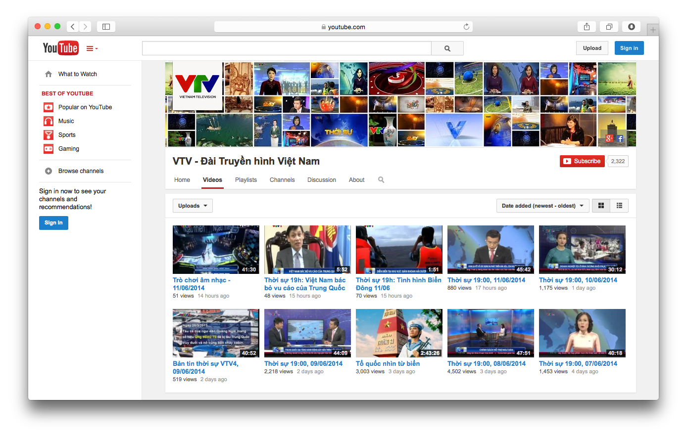 Đài truyền hình Việt Nam VTV ra mắt kênh YouTube chính thức