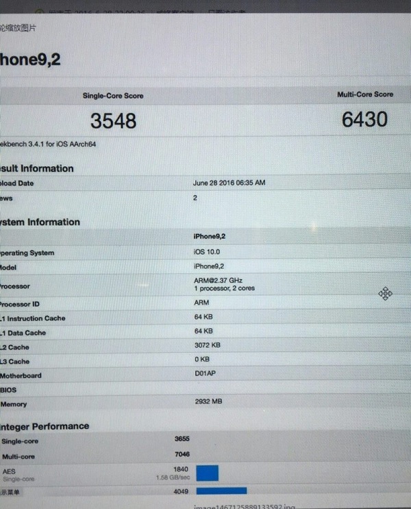 Cấu hình iPhone 7 Plus lộ diện trên Geekbench: chip lõi kép A10 (nhân ...