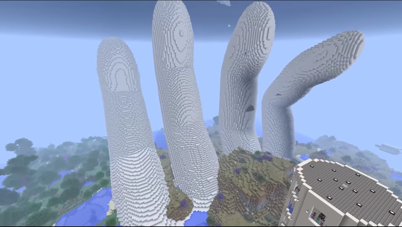 Chiêm ngưỡng tuyệt tác hình bàn tay người trong Minecraft, mất 80 tiếng ...