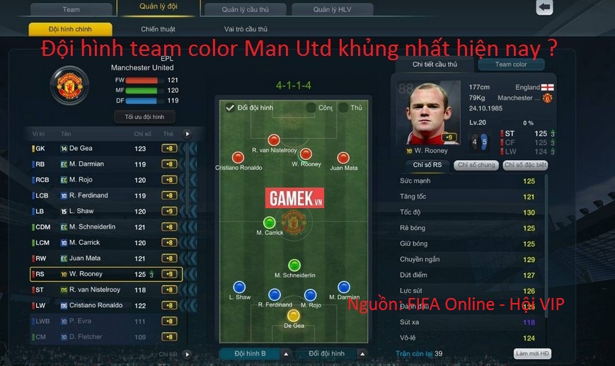FIFA Online 3: Cận cảnh team color Man Utd mạnh nhất hiện nay