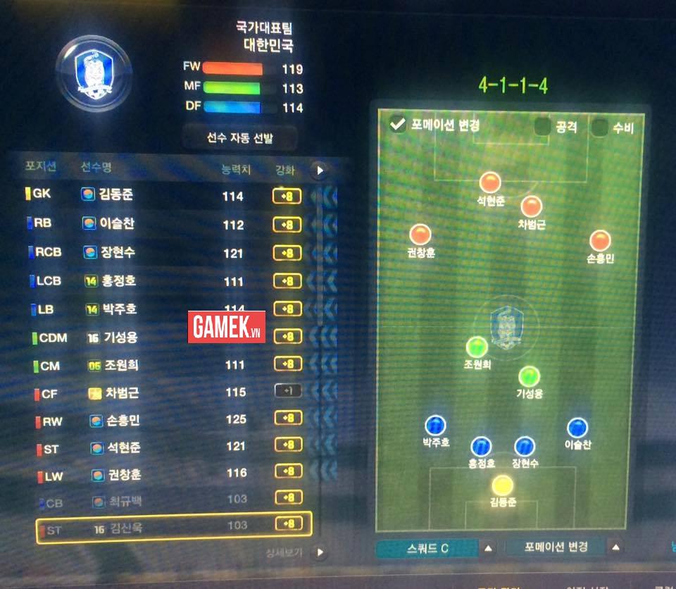 Cận cảnh team color ''Chiến binh Taegeuk'' cực khủng tại FIFA Online 3 ...