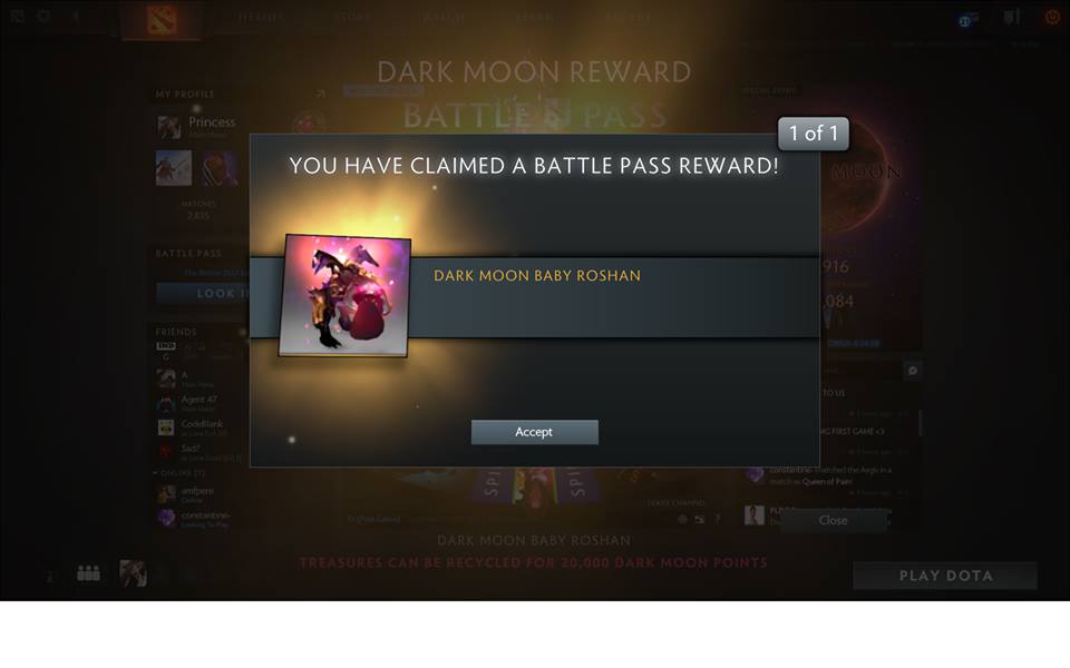 DOTA 2: Xuất hiện Dark Moon Baby Roshan đầu tiên, được trả giá 100 ...