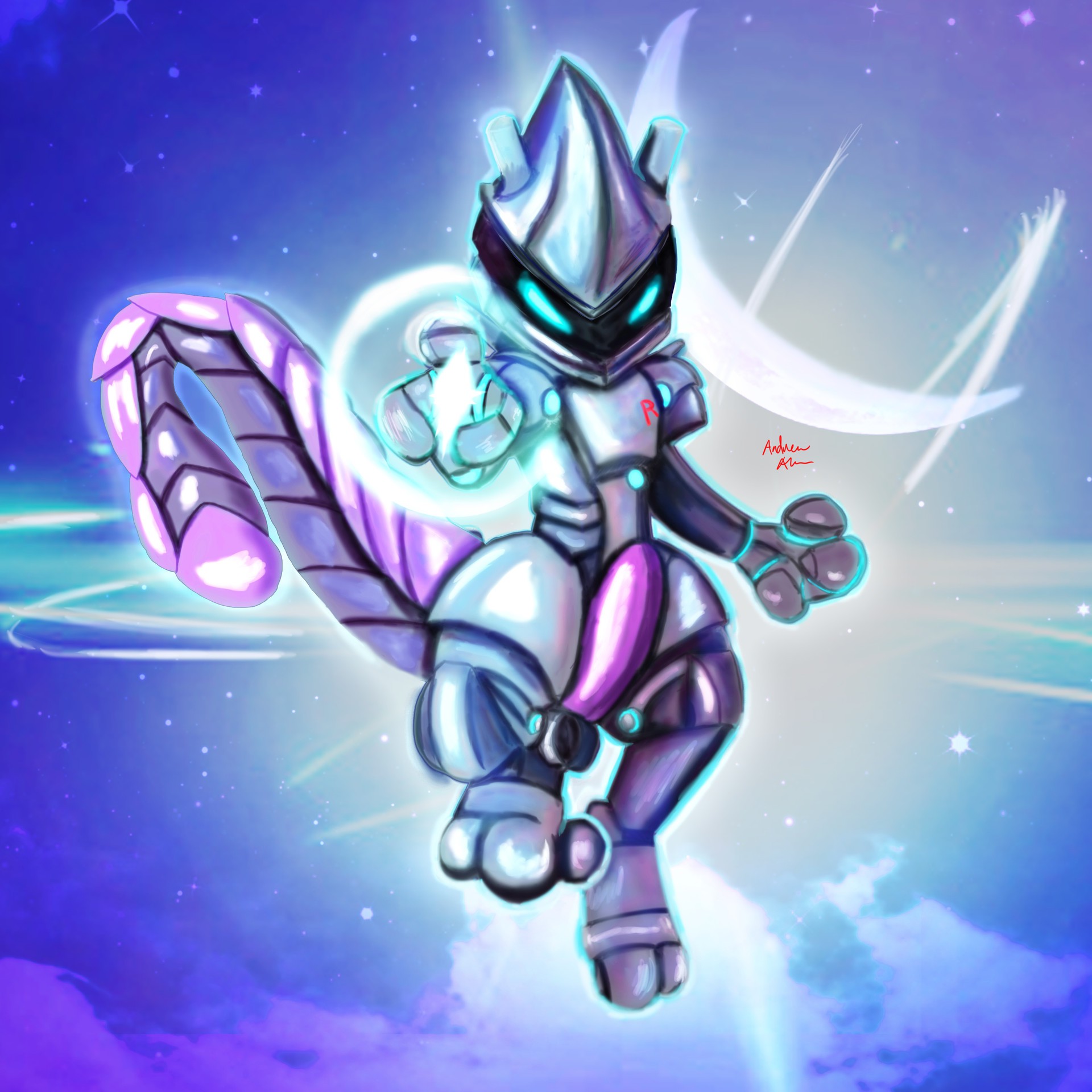Chiêm ngưỡng những bức fan art đẹp nhất về Pokemon huyền thoại Mewtwo