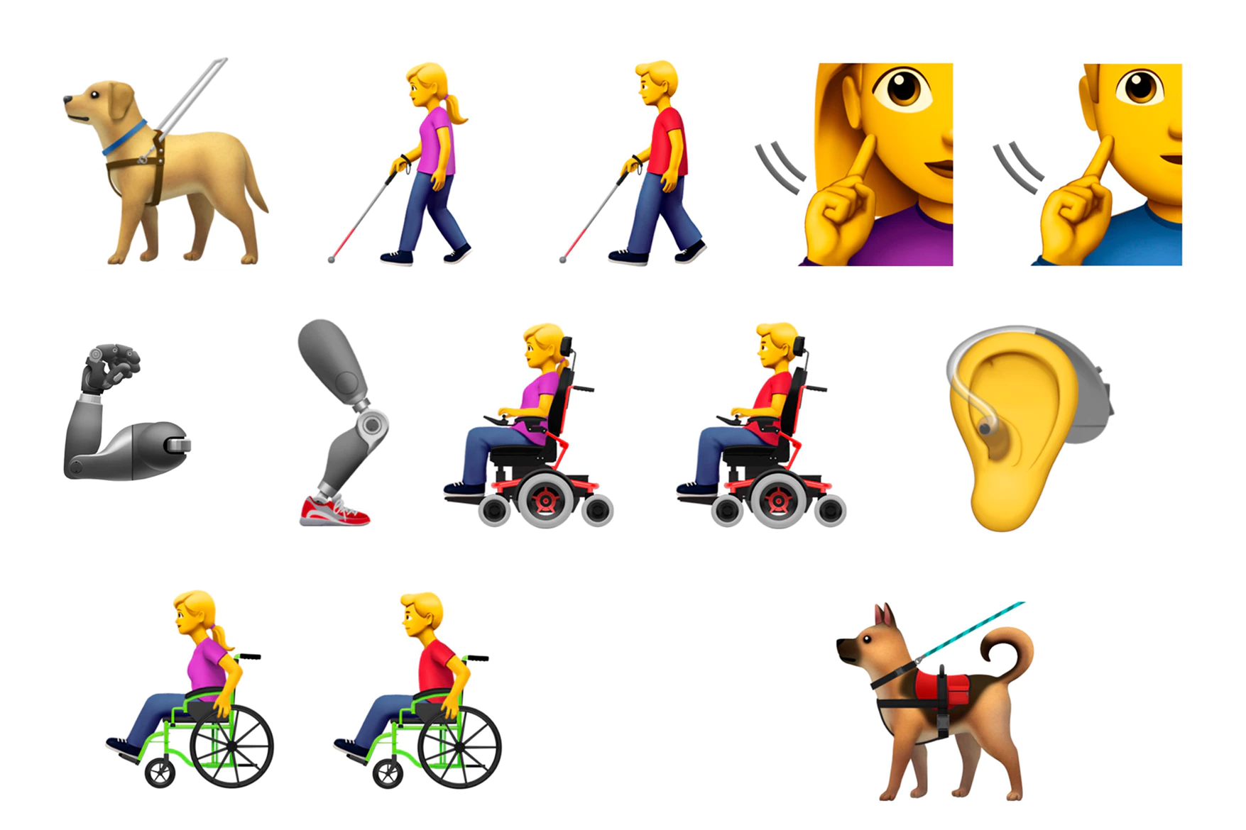 Apple đề xuất bộ emoji mới đại diện cho người khuyết tật