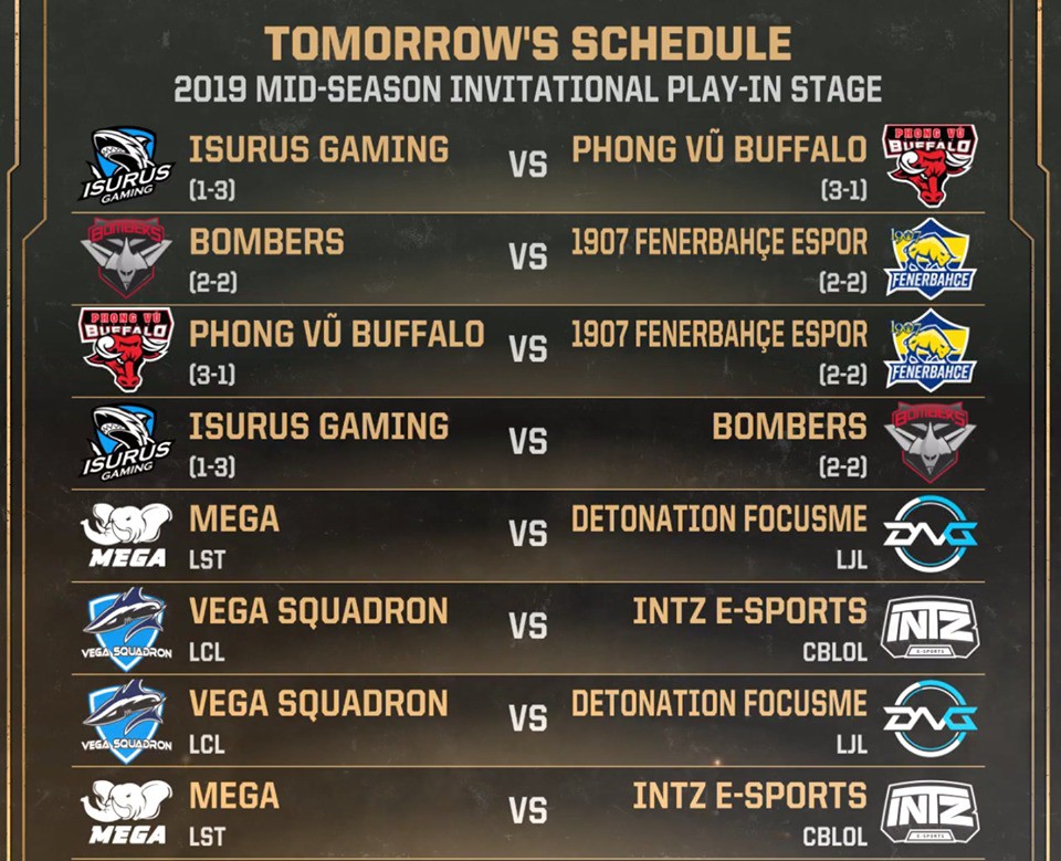 LMHT: Lịch thi đấu MSI 2019 ngày 2 – Phong Vũ Buffalo sáng cửa đi tiếp