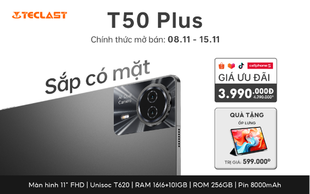 Teclast T50 Plus: Máy tính bảng giá rẻ cho mọi nhu cầu