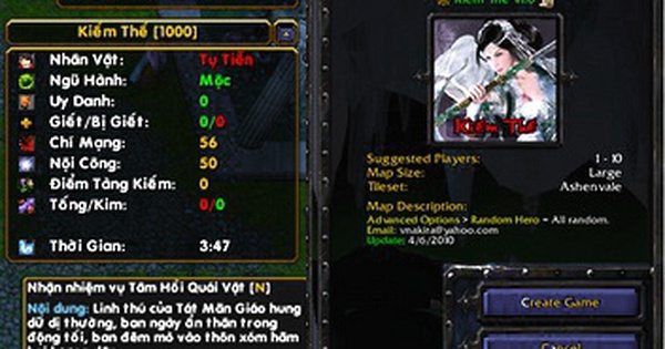 Hồn Kiếm Thế và Võ Lâm trong... custom map War3